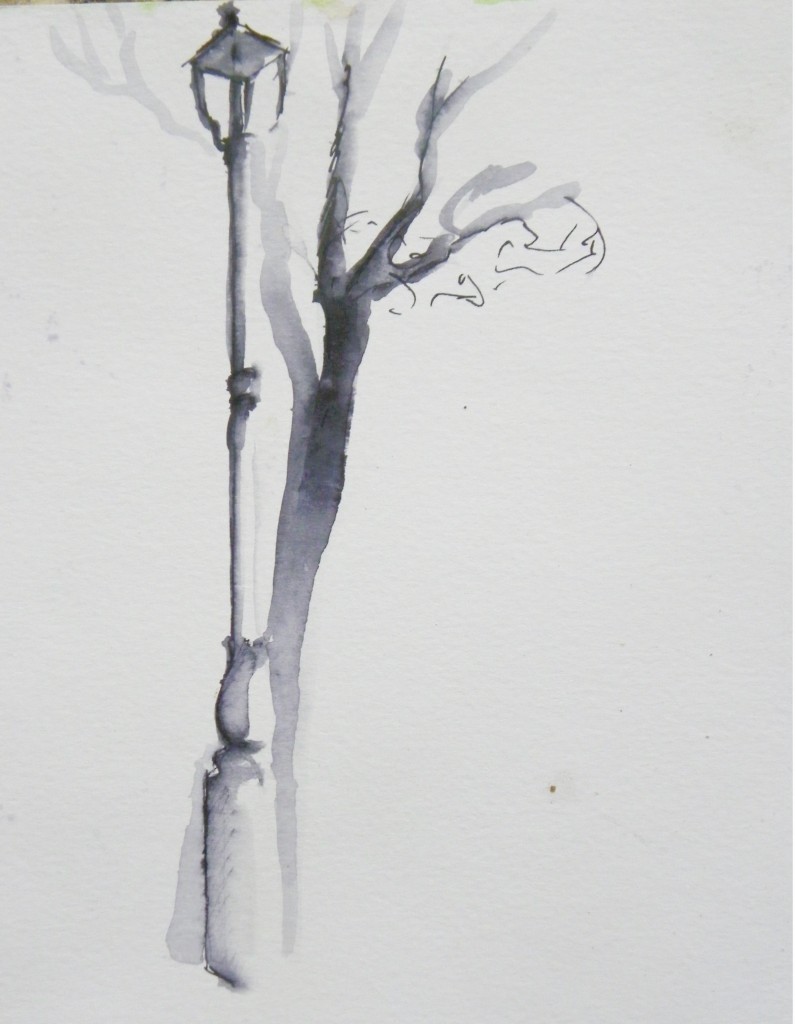 sketch lamp tree - Painting Holidays Italy
