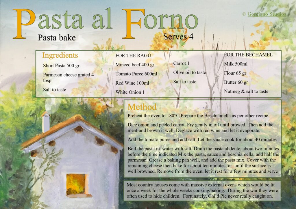 Pasta al forno landscape - Painting Holidays Italy